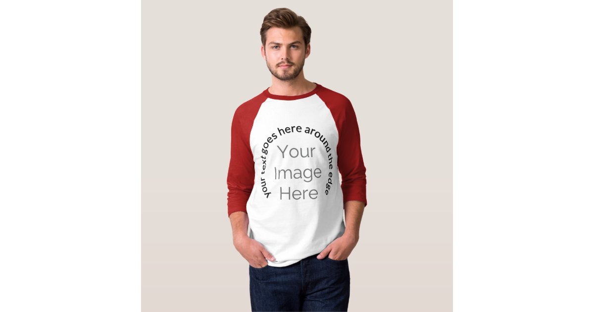 your image here, photo custom edit circle and text T-Shirt | Zazzle