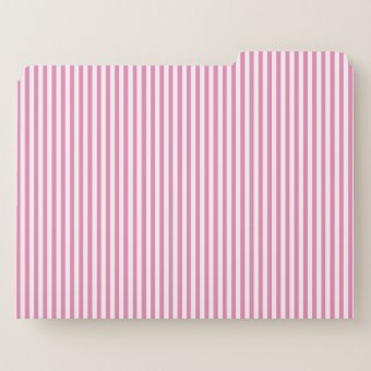Your Initial on Simple Pink/White Stripe Pattern File Folder | Zazzle