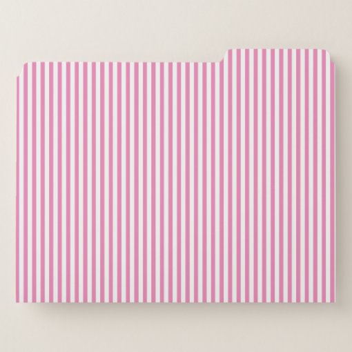 Your Initial on Simple Pink/White Stripe Pattern File Folder | Zazzle