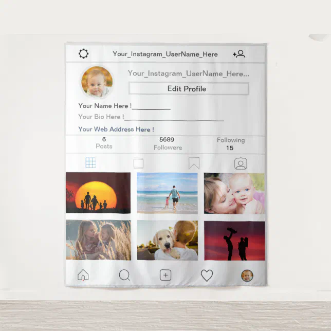 Your Instagram Profile Photo Booth Backdrop Prop | Zazzle
