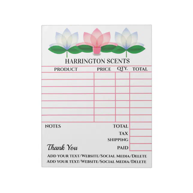 Your Invoice Notepad | Zazzle