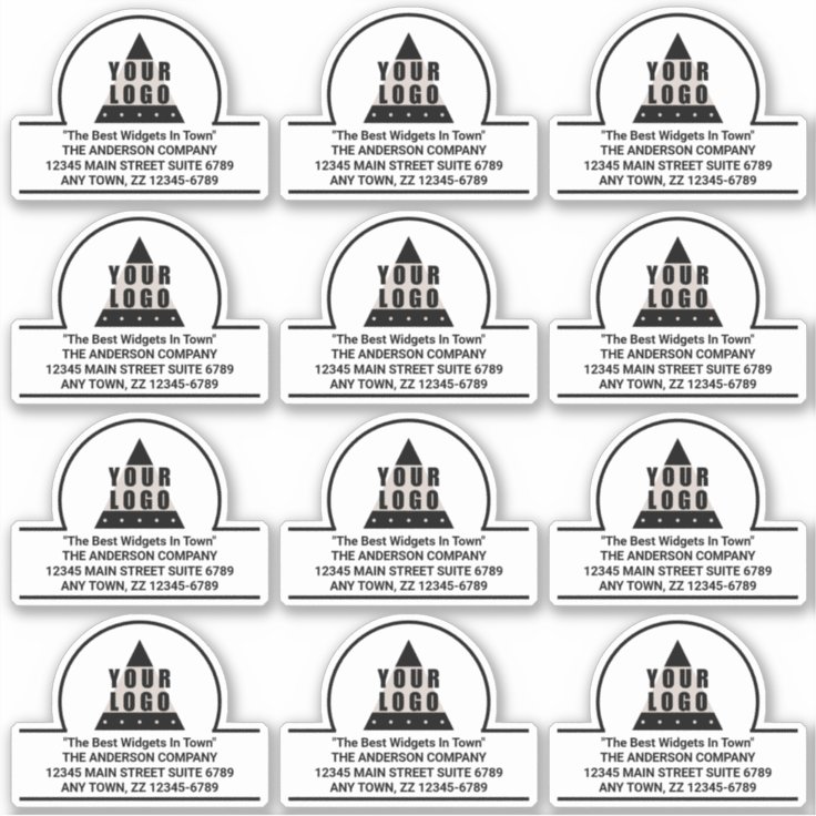 Your Logo 12 Promo Address Contour Cut Vinyl Sticker | Zazzle