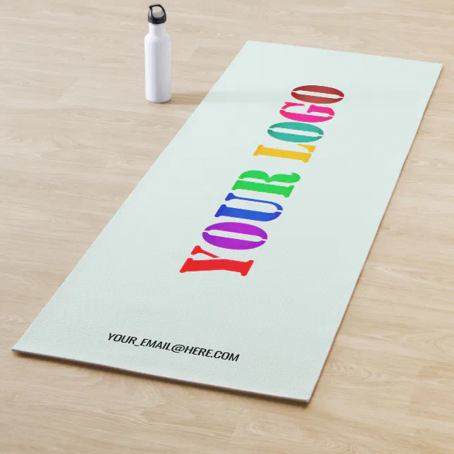 Your Logo and Text Promotional Business Yoga Mat | Zazzle