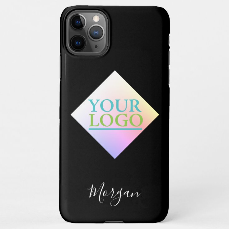 Your Logo/Art/Photo, Name, Colorful Diamond, Black iPhone Case | Zazzle
