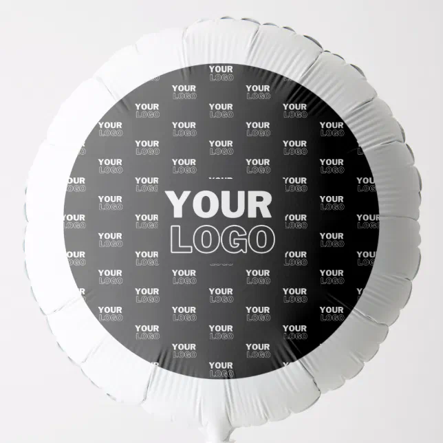 Your Logo & Background Repeating Logo | Black Balloon | Zazzle