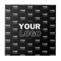 Your Logo & Background Repeating Logo | Black Ceramic Tile | Zazzle