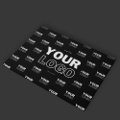 Your Logo & Background Repeating Logo | Black Doormat | Zazzle