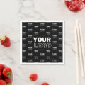 Your Logo & Background Repeating Logo | Black Napkins | Zazzle