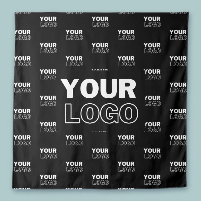 Your Logo & Background Repeating Logo | Black Tapestry | Zazzle
