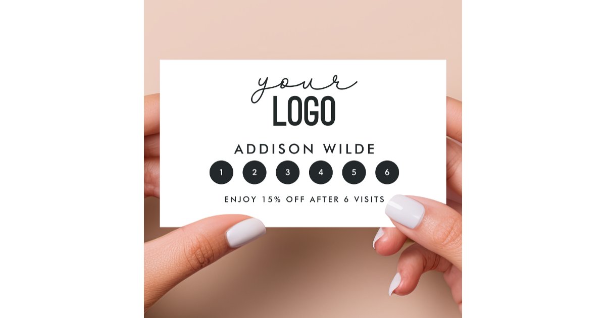 Your Logo Black And White Minimal Loyalty Card | Zazzle