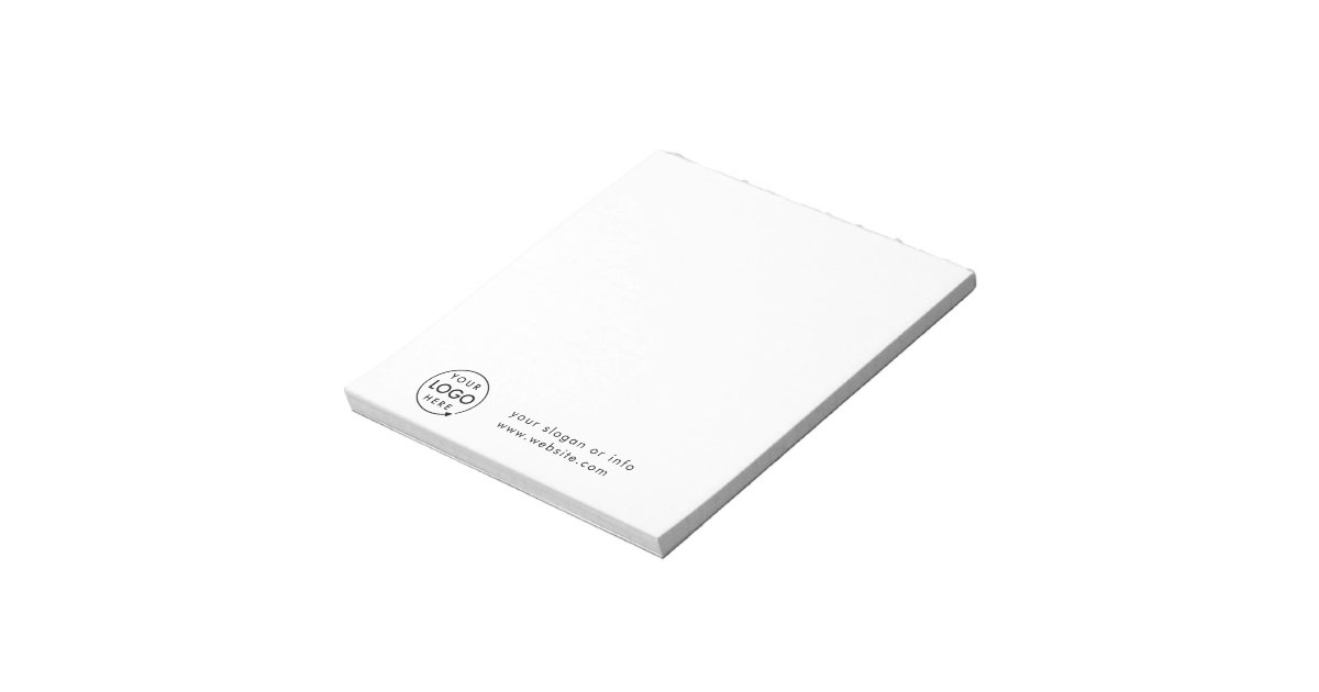 Your Logo | Business Corporate Modern Minimalist Notepad | Zazzle