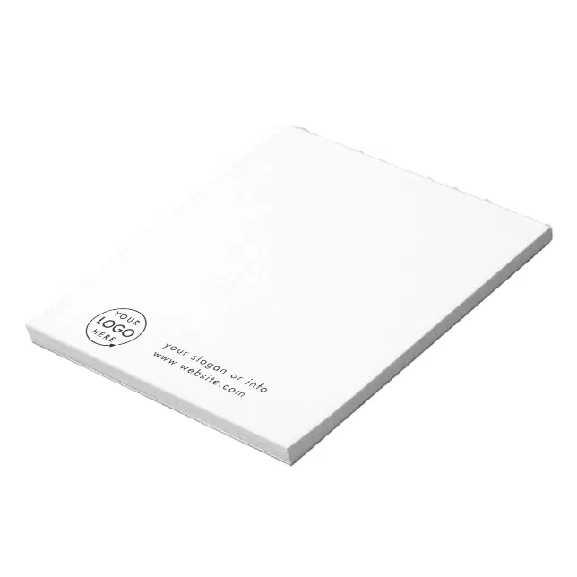 Your Logo | Business Corporate Modern Minimalist Notepad | Zazzle