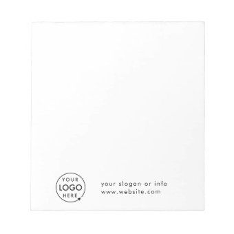 Your Logo | Business Corporate Modern Minimalist Notepad | Zazzle