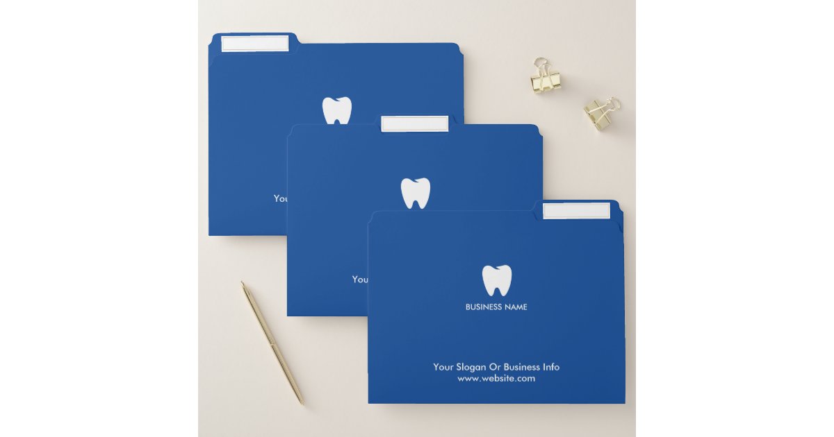 Your Logo | Business Dentist Modern Minimalist File Folder | Zazzle