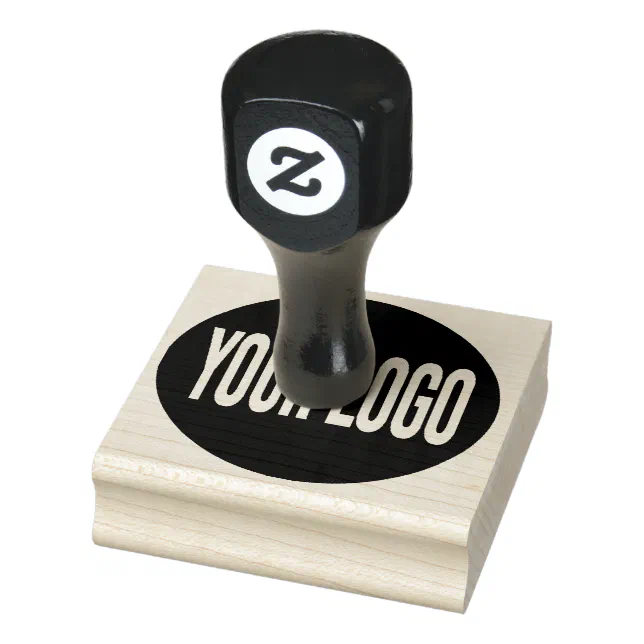 Your Logo Business Handle Rubber Stamp | Zazzle