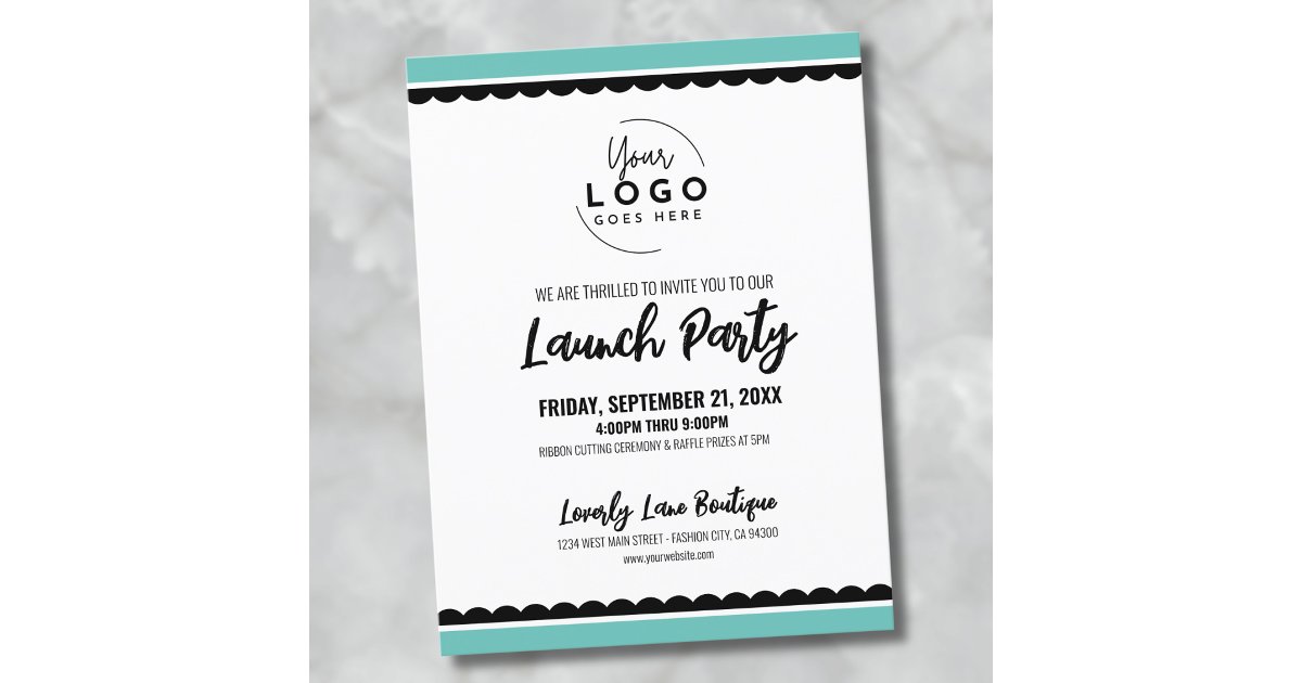 Your Logo Business Launch Party Postcard | Zazzle