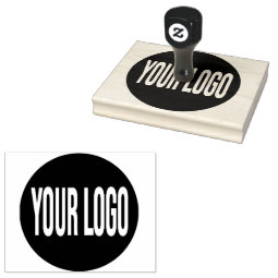 Your Logo Business or Artisan Handle Large Rubber Stamp | Zazzle