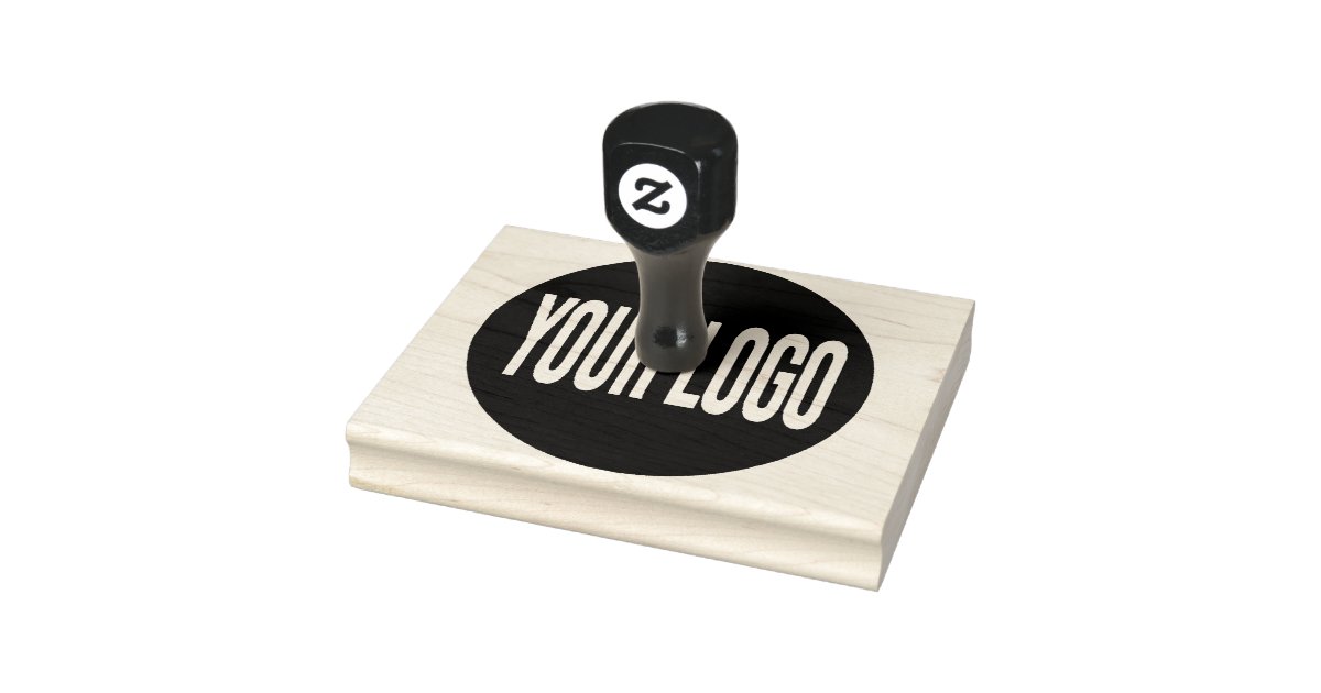 Your Logo Business or Artisan Handle Large Rubber Stamp | Zazzle