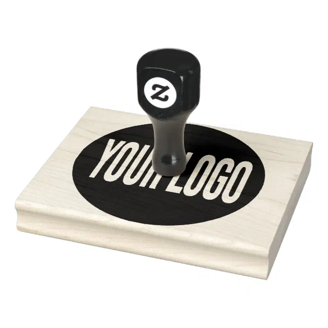 Your Logo Business or Artisan Handle Large Rubber Stamp | Zazzle