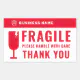 Your Logo Business | Package Handling Symbol Red Rectangular Sticker ...
