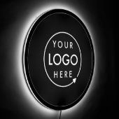 Your Logo Business Professional Stylish Black LED Sign | Zazzle