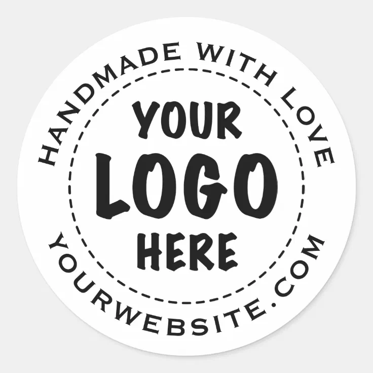 Your Logo Circle Custom Business Classic Round Sticker | Zazzle