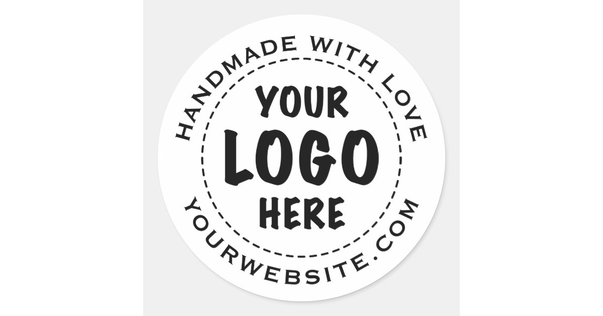 Your Logo Circle Custom Business Classic Round Sticker | Zazzle