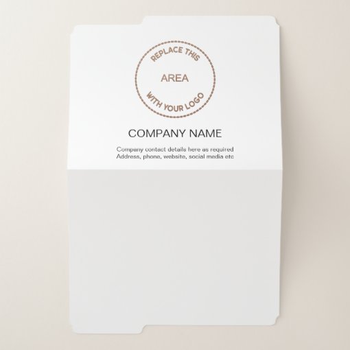 Your Logo Company Name Contact Details File Folder | Zazzle