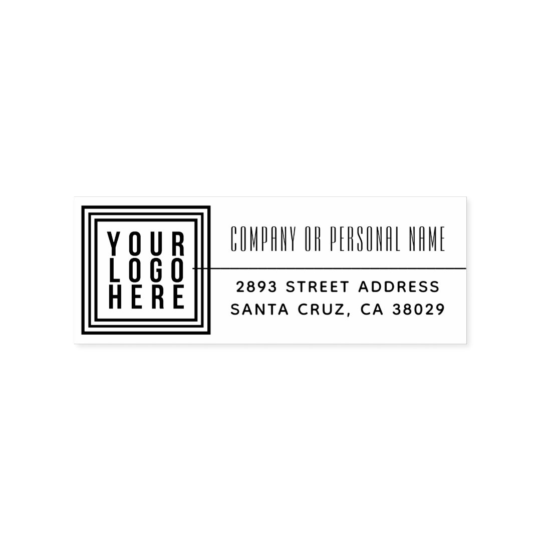 Your Logo | Custom Business Return Address Rubber Stamp | Zazzle