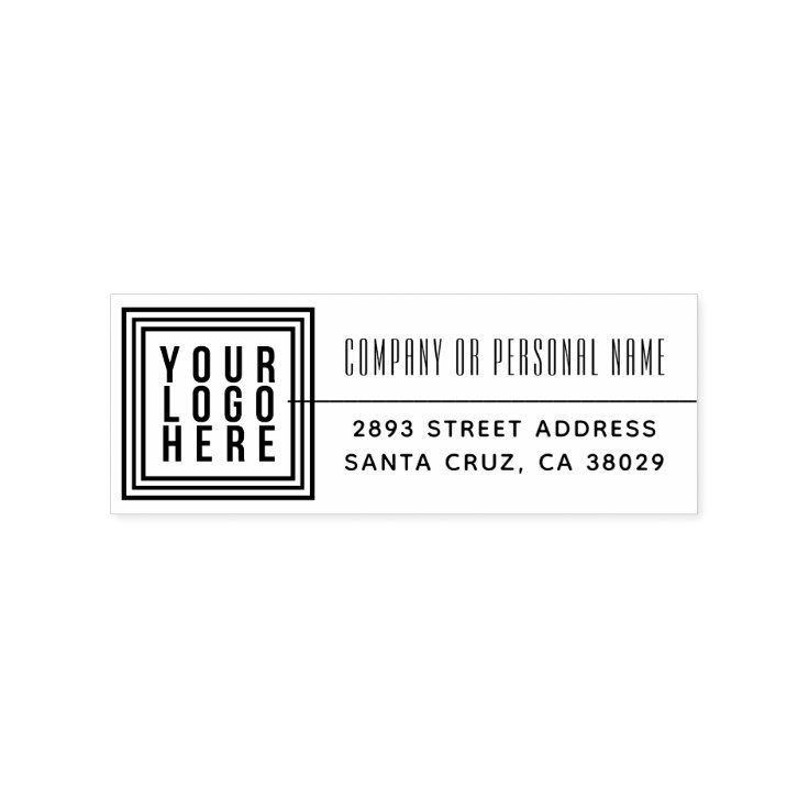 Your Logo | Custom Business Return Address Rubber Stamp | Zazzle