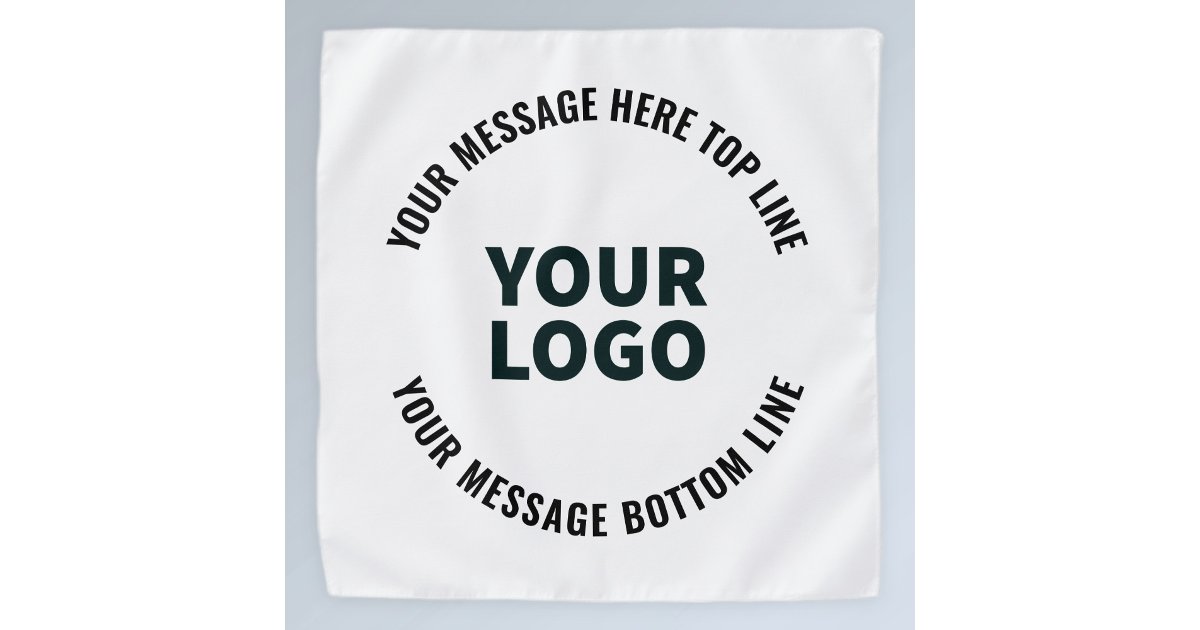 Your Logo Design or Image | Bold Editable Text Bandana | Zazzle