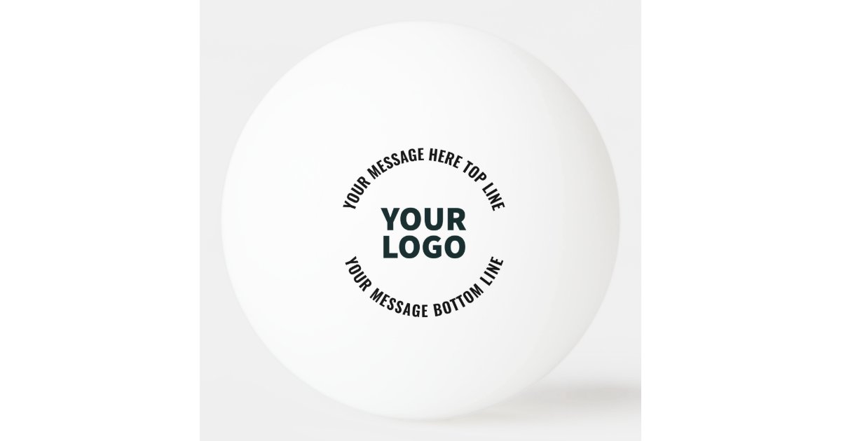 Your Logo Design or Image | Bold Editable Text Ping Pong Ball | Zazzle