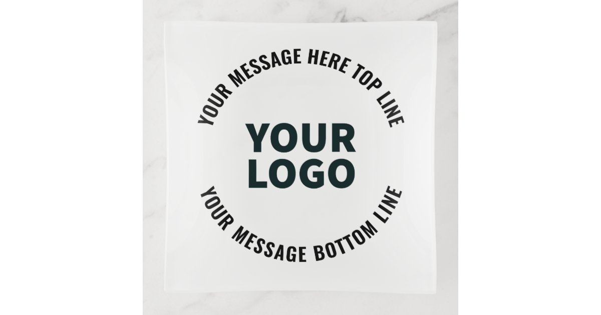 Your Logo Design or Image | Bold Editable Text Trinket Tray | Zazzle