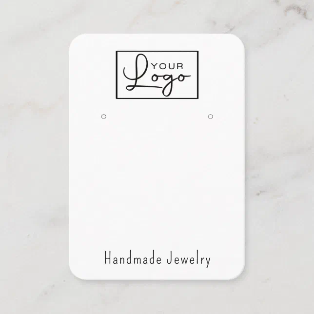 Your Logo Earring Display Social Media QR Code Business Card | Zazzle