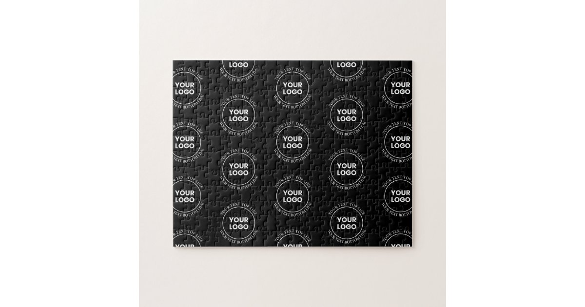 Your Logo & Editable Text | Repeating Pattern Jigsaw Puzzle | Zazzle