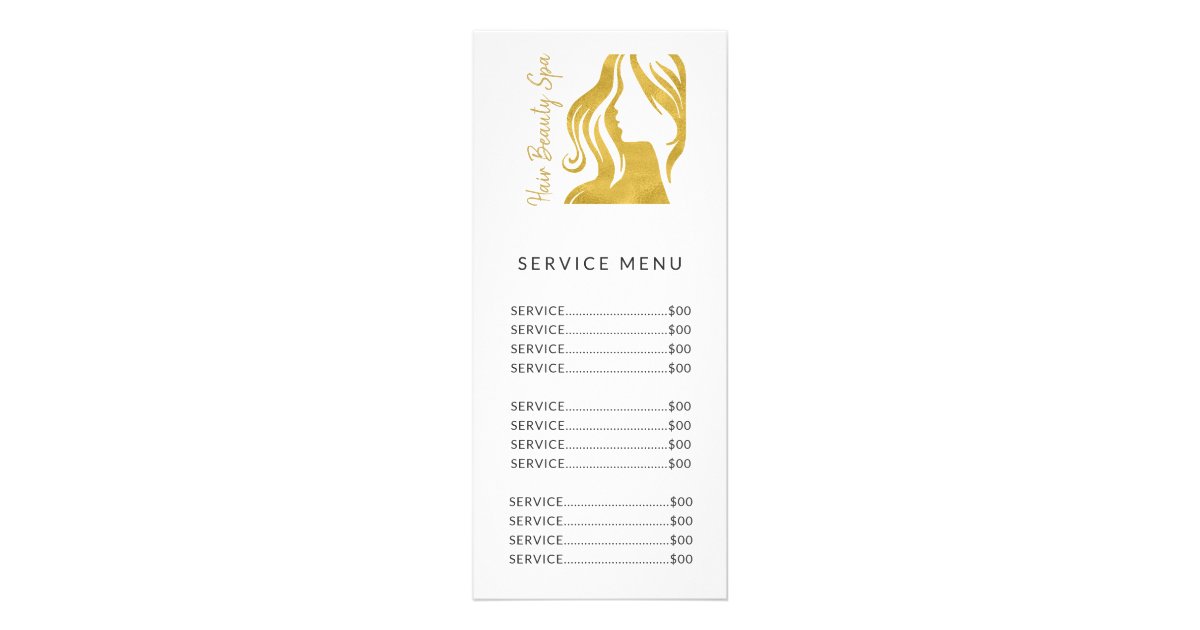 Your logo elegant logo beauty salon service menu | Zazzle