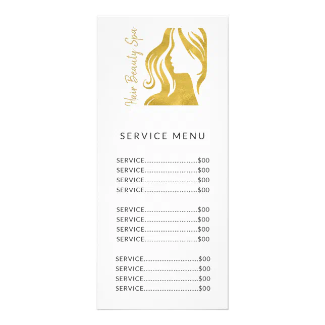 Your logo elegant logo beauty salon service menu | Zazzle