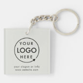 Your Logo | Gray Silver Business Corporate Modern Keychain | Zazzle