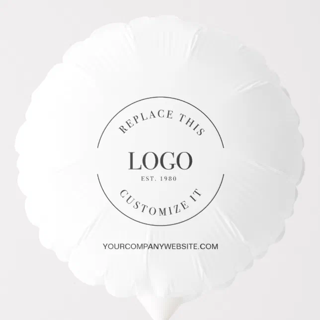Your logo here and website company business balloon | Zazzle