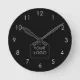 Your Logo Here Business Company Corporate Black Round Clock | Zazzle