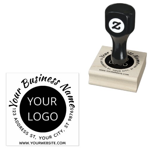Your Logo Here Business Promotional Stamp Custom | Zazzle