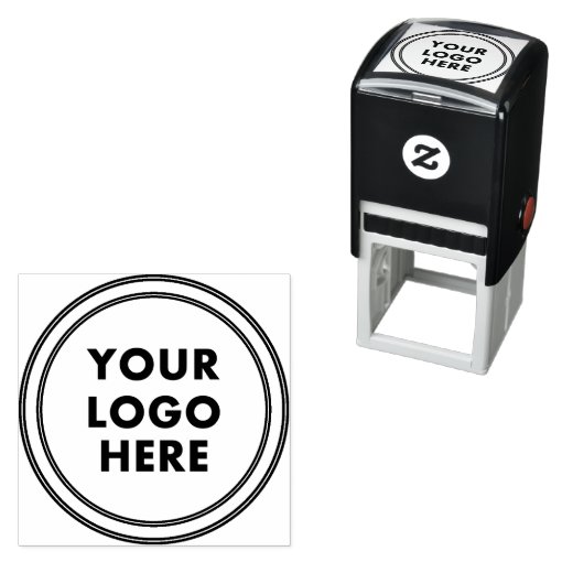 Your Logo Here Company Professional Circle Self-inking Stamp | Zazzle