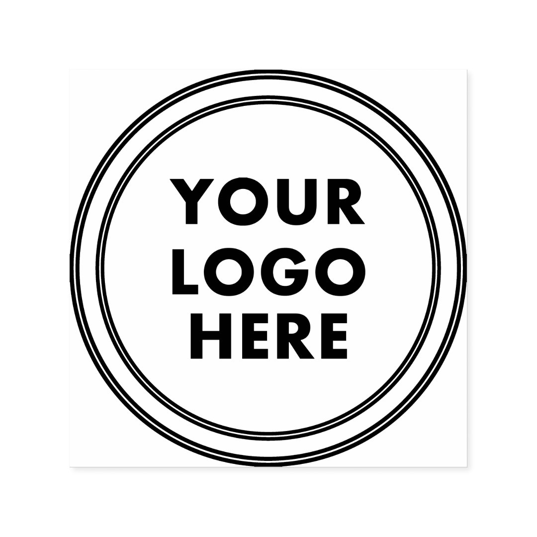 Your Logo Here Company Professional Circle Self-inking Stamp | Zazzle