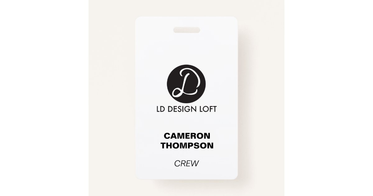 Your logo here custom Employee Crew Badge | Zazzle