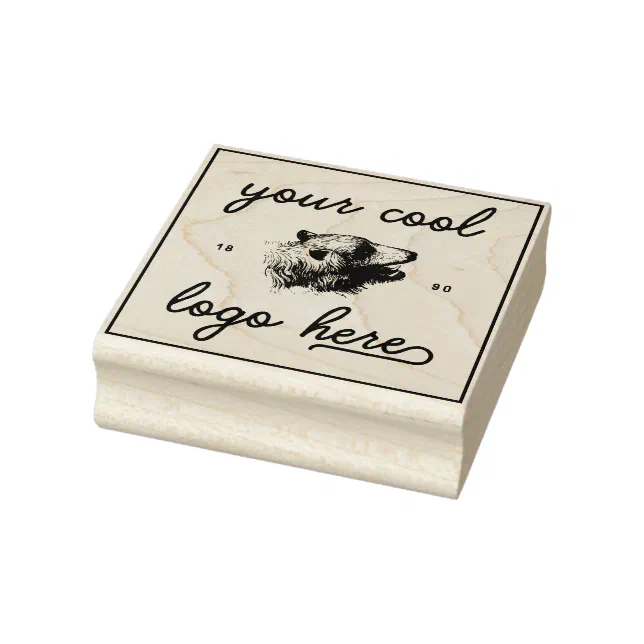 Your Logo Here Design Your Own Custom Company Name Rubber Stamp | Zazzle