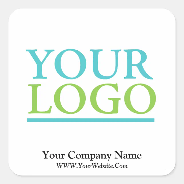 Your Logo Here, Name & Website Promo Square Sticker | Zazzle