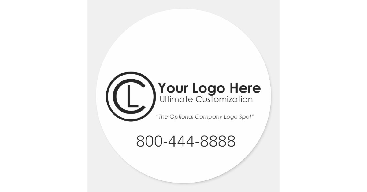 Your Logo Here Simple & Custom Promotion Stickers | Zazzle