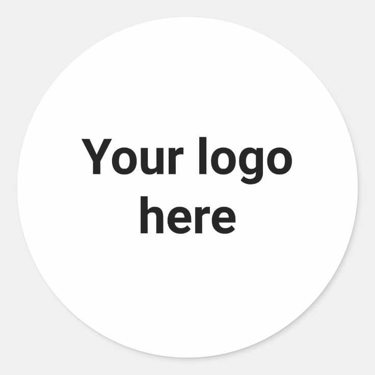 your logo here simple minimal classic round sticker | Zazzle