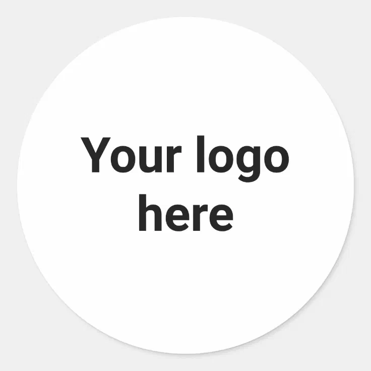 your logo here simple minimal classic round sticker | Zazzle
