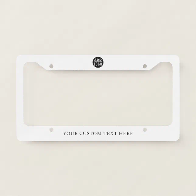 Your Logo Here | Simple Minimalist License Plate Frame | Zazzle